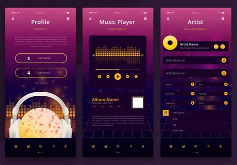 Retrowave UI Kit Newwave UI Mobile Kit Free Photoshop Brushes At