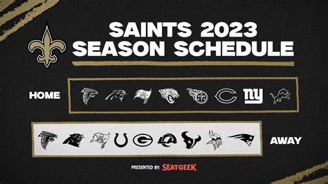 2023 Saints Schedule Notes A Look At Opponents Dates