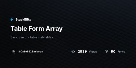 Table Form Array Stackblitz