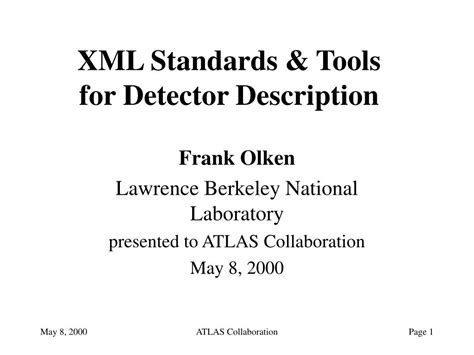 ppt xml standards and tools for detector description powerpoint