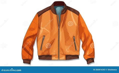 Detailed Shading Orange Jacket Vector Illustration Stock Illustration Illustration Of Cyan