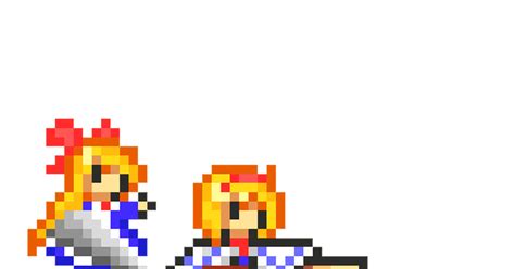 Pixelart 【東方project】アリス・マーガトロイドand上海人形 ドット絵 芝桜マーライオンのイラスト Pixiv