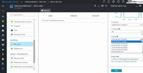 Configuring Database Alerts For Azure Sql Database Sqlservercentral