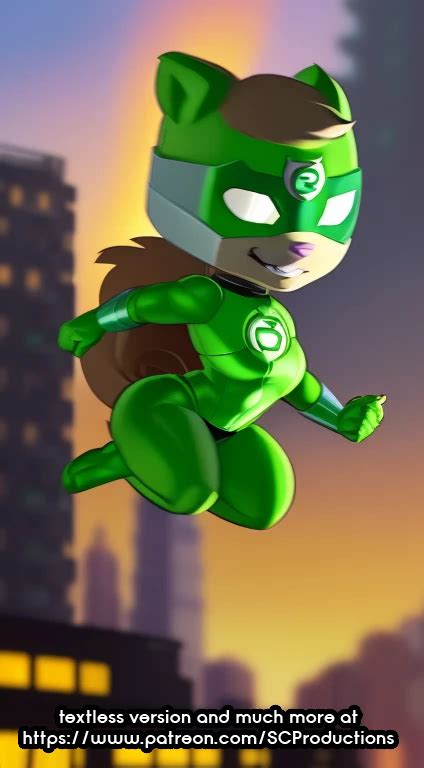 Sandy Cheeks Green Lantern Chibi Version By Sinochobotnice On Deviantart