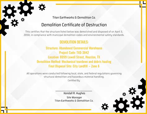 Free Certificate Of Destruction Template To Edit Online