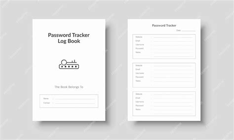 Premium Vector Password Log Book Template Website Password Tracker Log Book Notebook Interior
