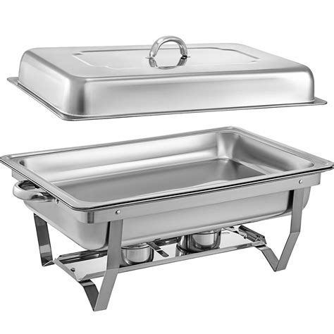 Vevor 4 Pack 9 Quart Stainless Steel Folding Chafer Rectangular Chafing