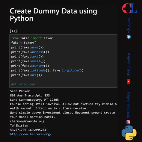 Python Create Dummy Data Using Python Facebook