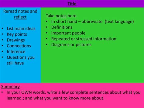 Ppt Cornell Notes Powerpoint Presentation Free Download Id 2432388