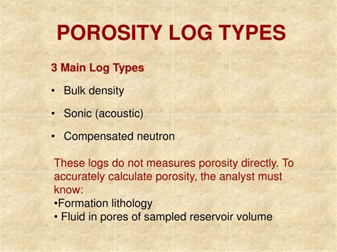 PPT POROSITY DETERMINATION FROM LOGS PowerPoint Presentation Free