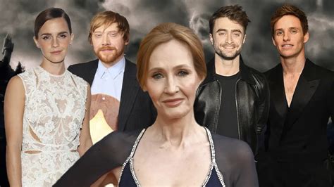 Jk Rowling With Harry Potter Cast