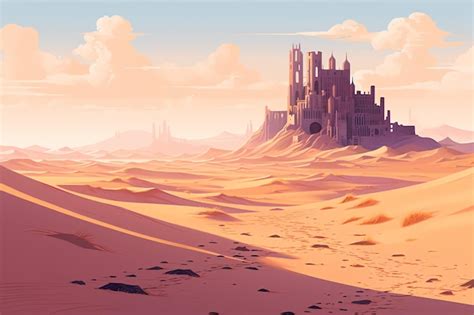 Premium Ai Image A Vast Arid Desert Landscape With A Strikingly Geometry