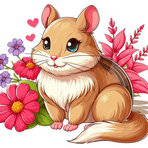 Premium Vector Cute Gerbil Vector Cartoon Illustration