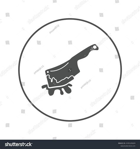 Meat Axe Cutting Chapati Icon Circle Stock Vector Royalty Free