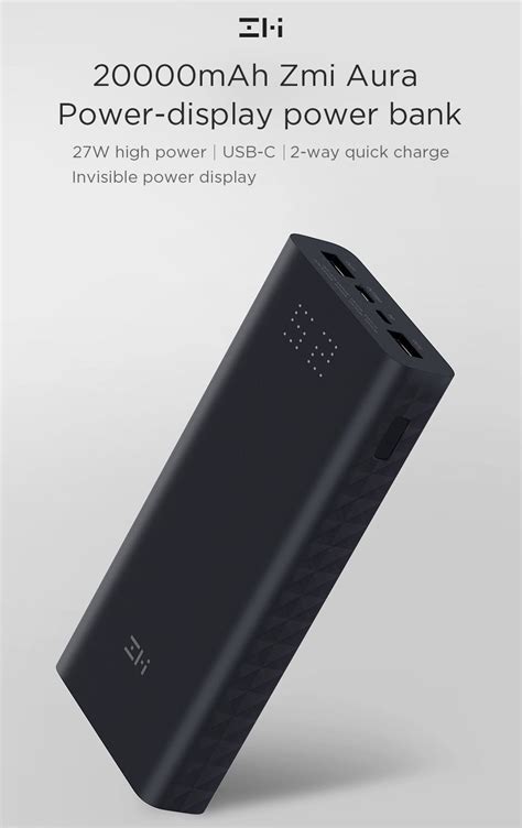Xiaomi Zmi Power Bank 20000mah Qb822 3 Usb Type C 27w Pd Fast Charging ...