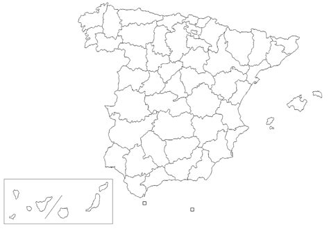 Mapa de España Político Físico Mudo Para Imprimir 2025