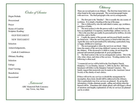 Funeral Program Acknowledgement Wording Folded Memorial Card 2032