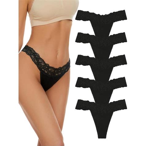 Voenxe Seamless Lace Thongs For Women No Show Thong Underwearlady