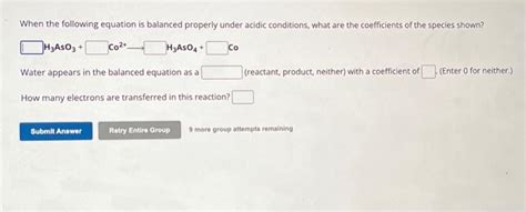 Solved When The Following Equation Is Balanced Properly