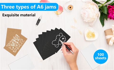 100 Sheets A6 Kraft Cards 300gsm Kraft Cardstock Double Sided A6 Card