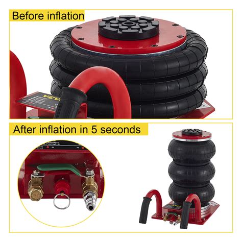 Vevor Pneumatic Jack 3t Leverage Jack Pneumatic Car Lift Swivel 3 Rings