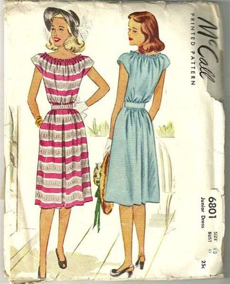 McCall S Junior Dress Pattern Gathered Neckline Womens Vintage Sewing Pattern Size