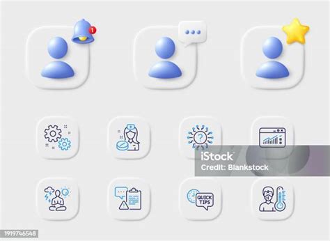 Work Quick Tips And Question Mark Line Icons For Web App Printing Vector Stock Illustration