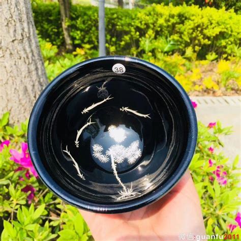 揭继荣老师 乌金釉 描银 观复建盏