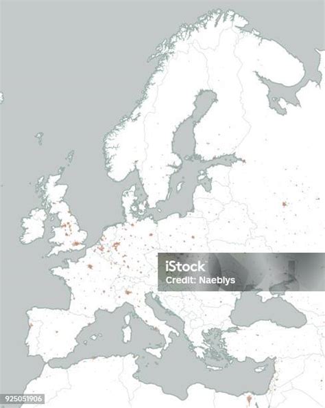 Polityczna Mapa Europy I Afryki Europejskich Miast Mapa Polityczna Z