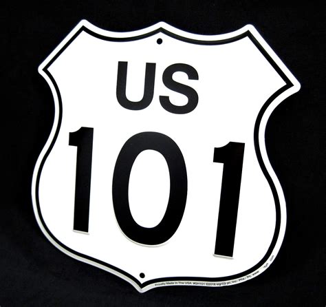 Us Highway 101 Shield Us Made Embossed Sign Man Cave Garage Bar