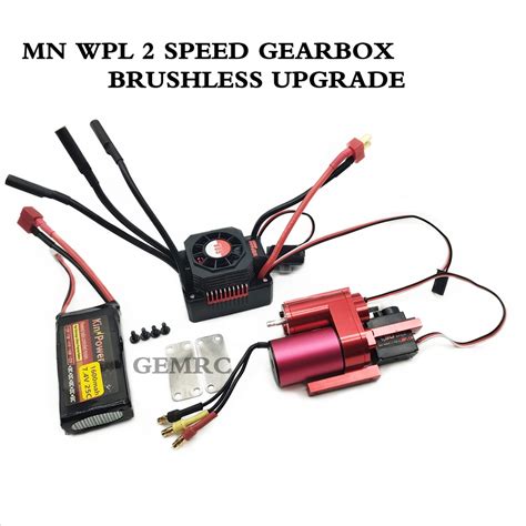Mn99s Wpl C14 C24 Full Metal 2 Speed Gearbox Surpass Hobby 2435 Brushless Motor 60a Esc 9g Metal