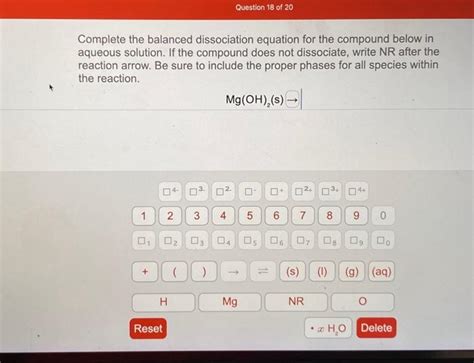 Solved Complete The Balanced Dissociation Equation For The