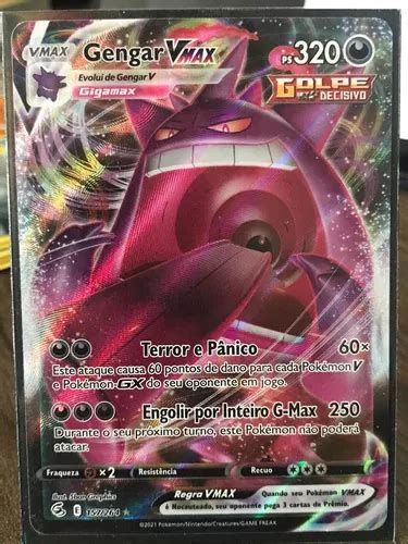 Carta Pokémon Gengar Vmax Ultra Rara Copag Parcelamento sem juros