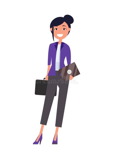 Mujer De Negocios Elegante En Muchacha Del Vector Del Desgaste Formal