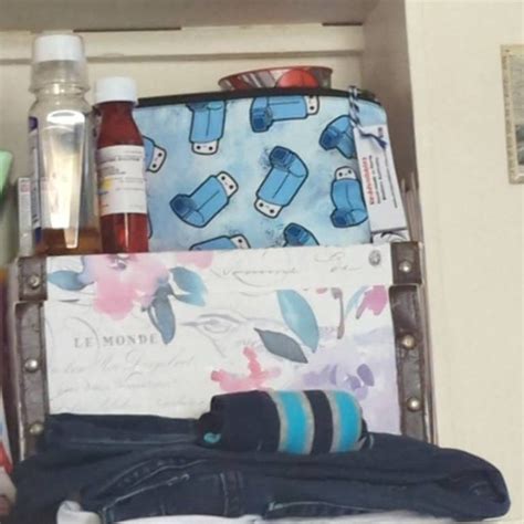 Extra Large Pouch In Pink Asthma Puffer Inhaler Fabric Etsy