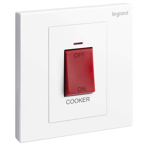 Galion 1 Gang Double Pole 45a Switch With Cooker Marking Red