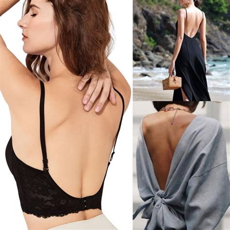 Backless Bra Invisible Lace Wedding Bras Low Back Push Up Brassiere