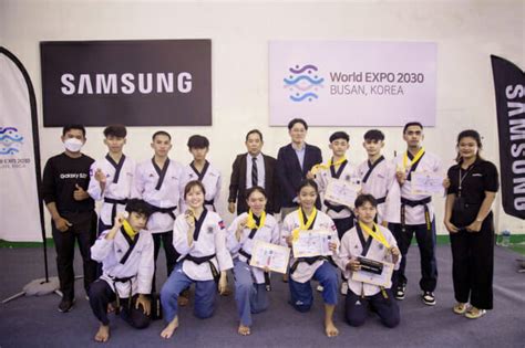 삼성전자 캄보디아·라오스 태권도 대회서 2030 부산엑스포 유치 응원 Zdnet Korea