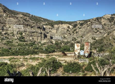 Lost Places Alte Silos In Felsental Auf Rhodos Valley Stock Photo Alamy