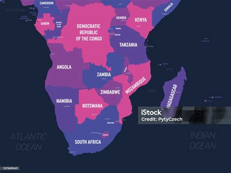 Carte De Lafrique Australe Carte Politique Détaillée Élevée De La