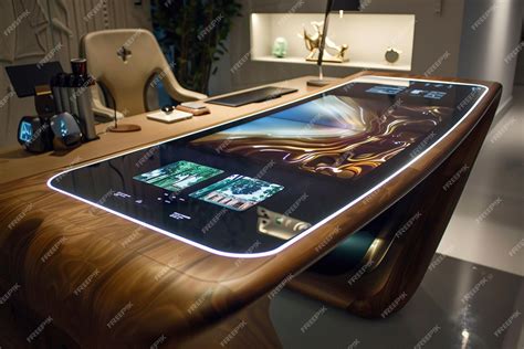 Smart Desk With Integrated Touchscreen Multifunction Premium Ai
