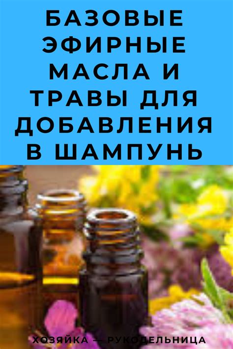 Базовые эфирные масла и травы для добавления в шампунь — Хозяйка ...
