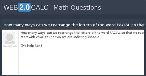 view question how many ways can we rearrange the letters of the word