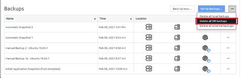 Delete All Quick Dr Backups For An Instance Thinkagile Cp Lenovo Docs