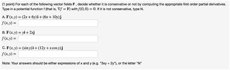 solved for each of the following vector fields f decide
