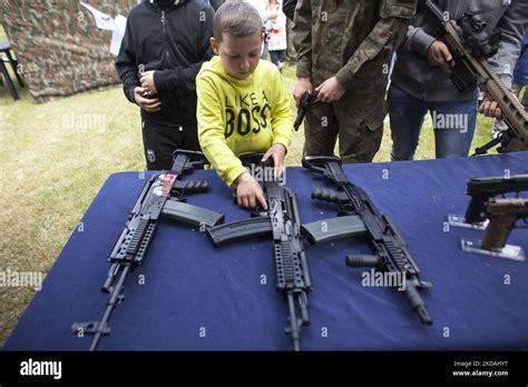 Army Weapons Stand Seen During Recruitment Picnic For Polands New