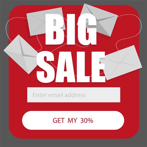 Vector Template Email Subscribe Form On A White Background Big Sale