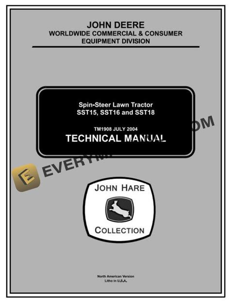 John Deere SST15 SST16 SST18 Spin-Steer Lawn Tractor Technical Manual TM1908 PDF