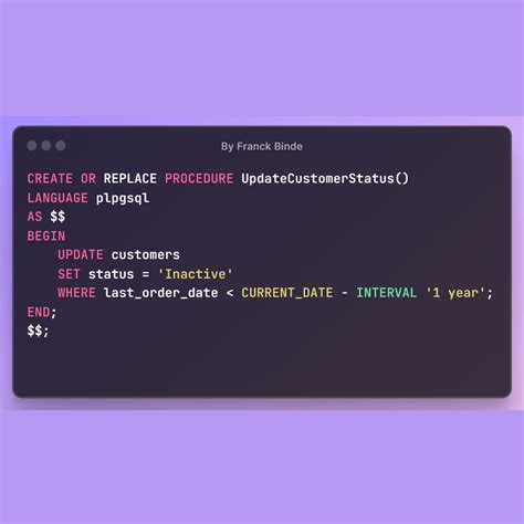 Franck B On Linkedin Sql Dataoperations Postgresql Procedures
