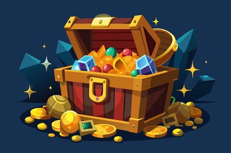 Premium Vector A Treasure Chest Filled With Gold And Jewels